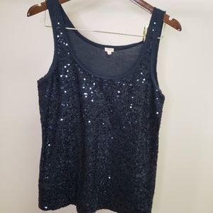 J. Crew Tops | Nwt Jcrew Striped Sequin Palm Tree Tank | Poshmark